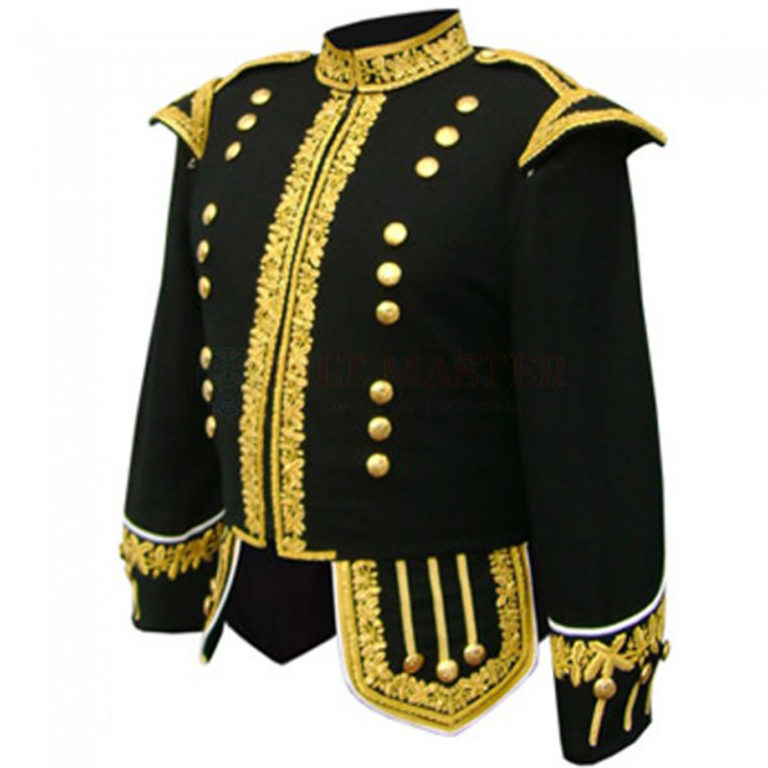 New GENERAL Ceremonial Gold Braiding Hussar Jacket Fringes Gold Epaulettes