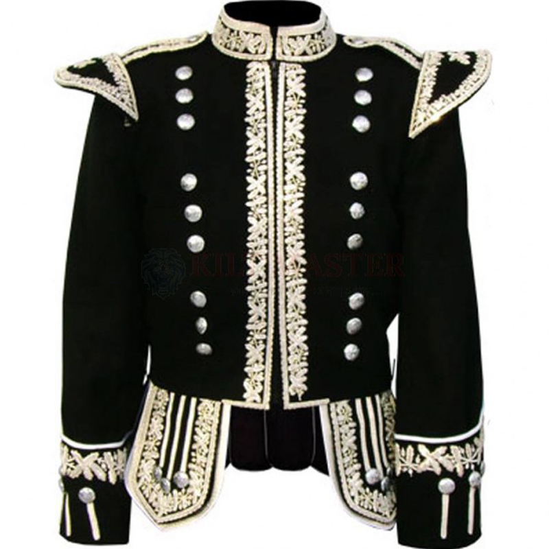 New GENERAL Ceremonial Gold Braiding Hussar Jacket Fringes Gold Epaulettes